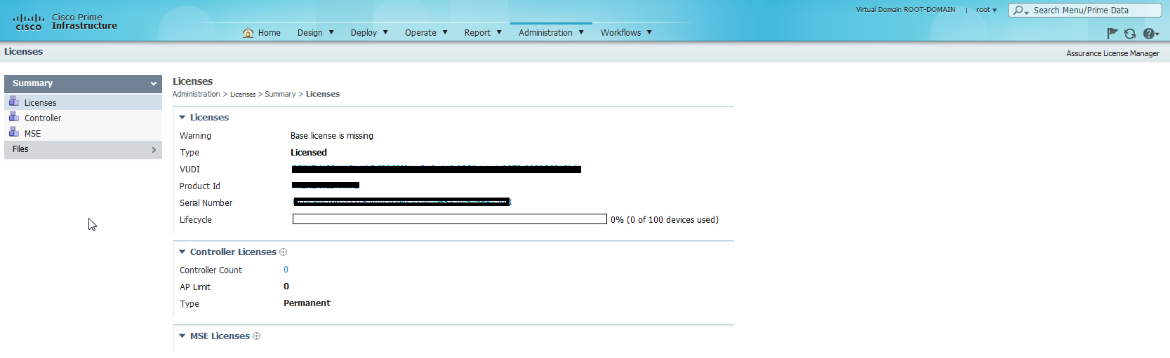 Cisco Prime: Installation of Cisco Prime v2.0 – Adding a Licence ...